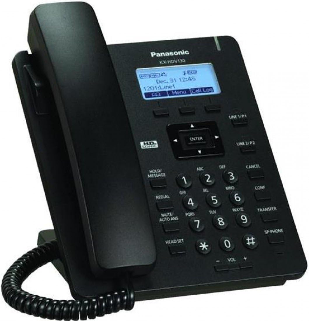 Panasonic KX-HDV130 - Teléfono IP (Negro, Terminal Con Cable, RJ-9 ...
